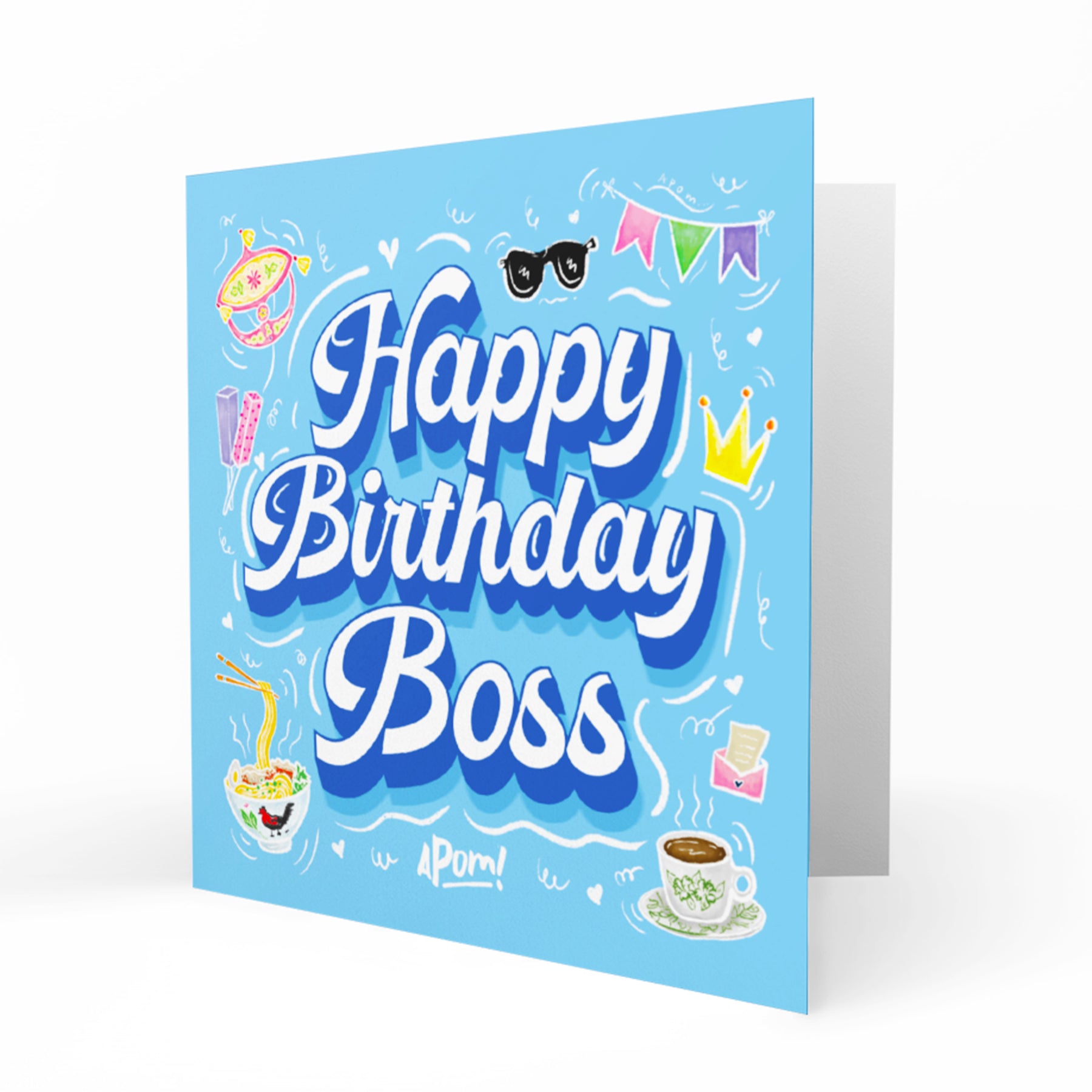 Greeting Card - Happy Birthday Boss (Illustration Doodle) – APOM
