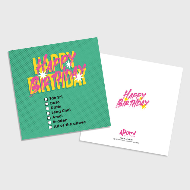 Greeting Card - Happy Birthday Checklist – APOM